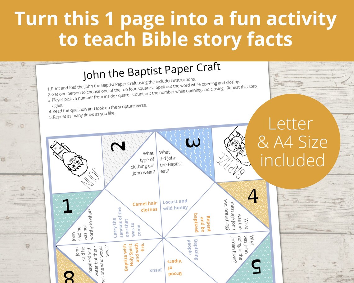 John the Baptist Bible Story Activity Sunday School Craft - Etsy Canada
