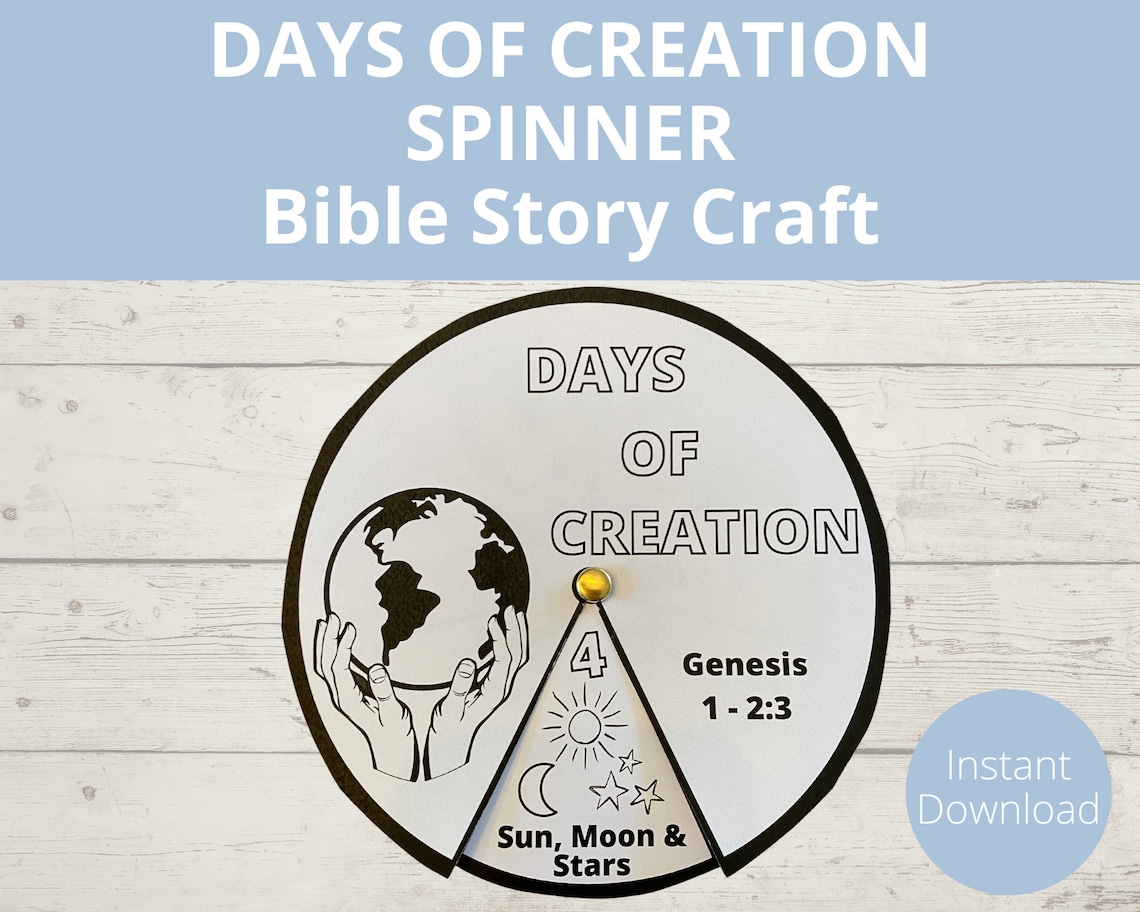 Days of Creation Sunday School Craft, Bible Story Activities, in the ...