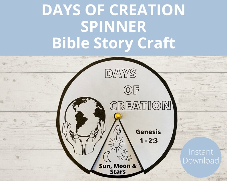 Days of Creation Sunday School Craft, Bible Story Activities, in the ...