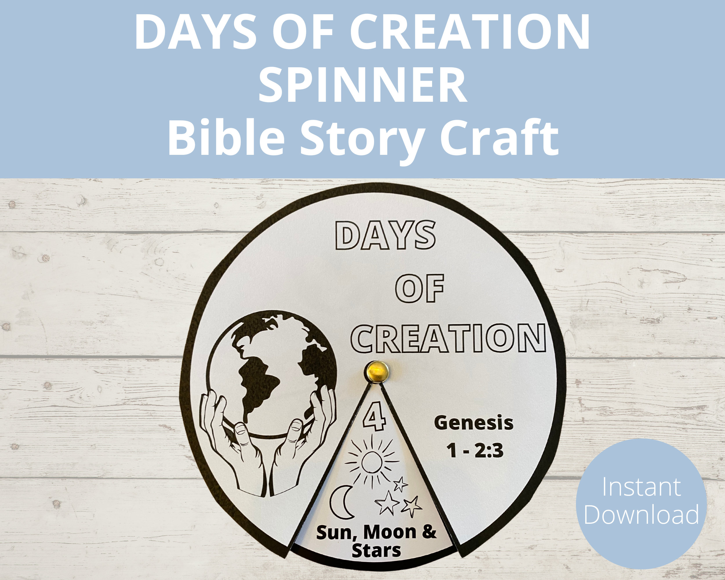 Days of Creation Sunday School Craft, Bible Story Activities, in the ...