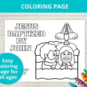Jesus Baptism Craft, Jesus Baptized, Bible Story for Kids, Baptism of ...