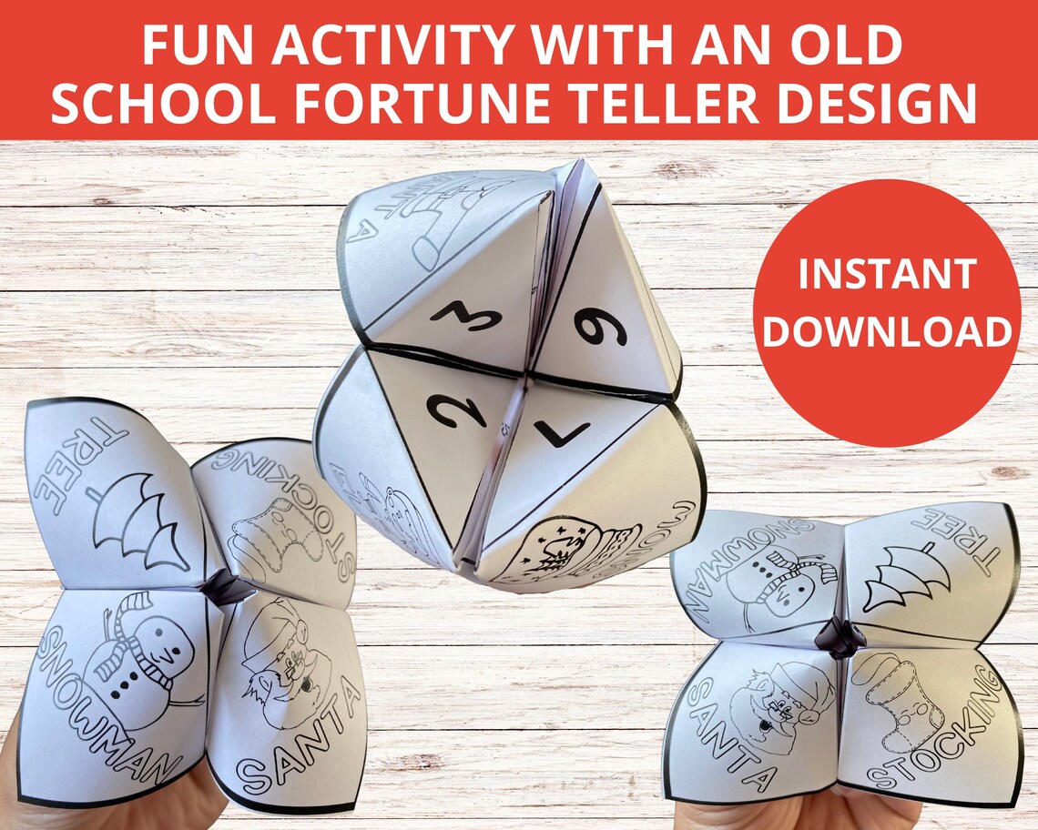 Christmas Joke Card, Christmas Joke Tellers, Fortune Teller, Cootie ...