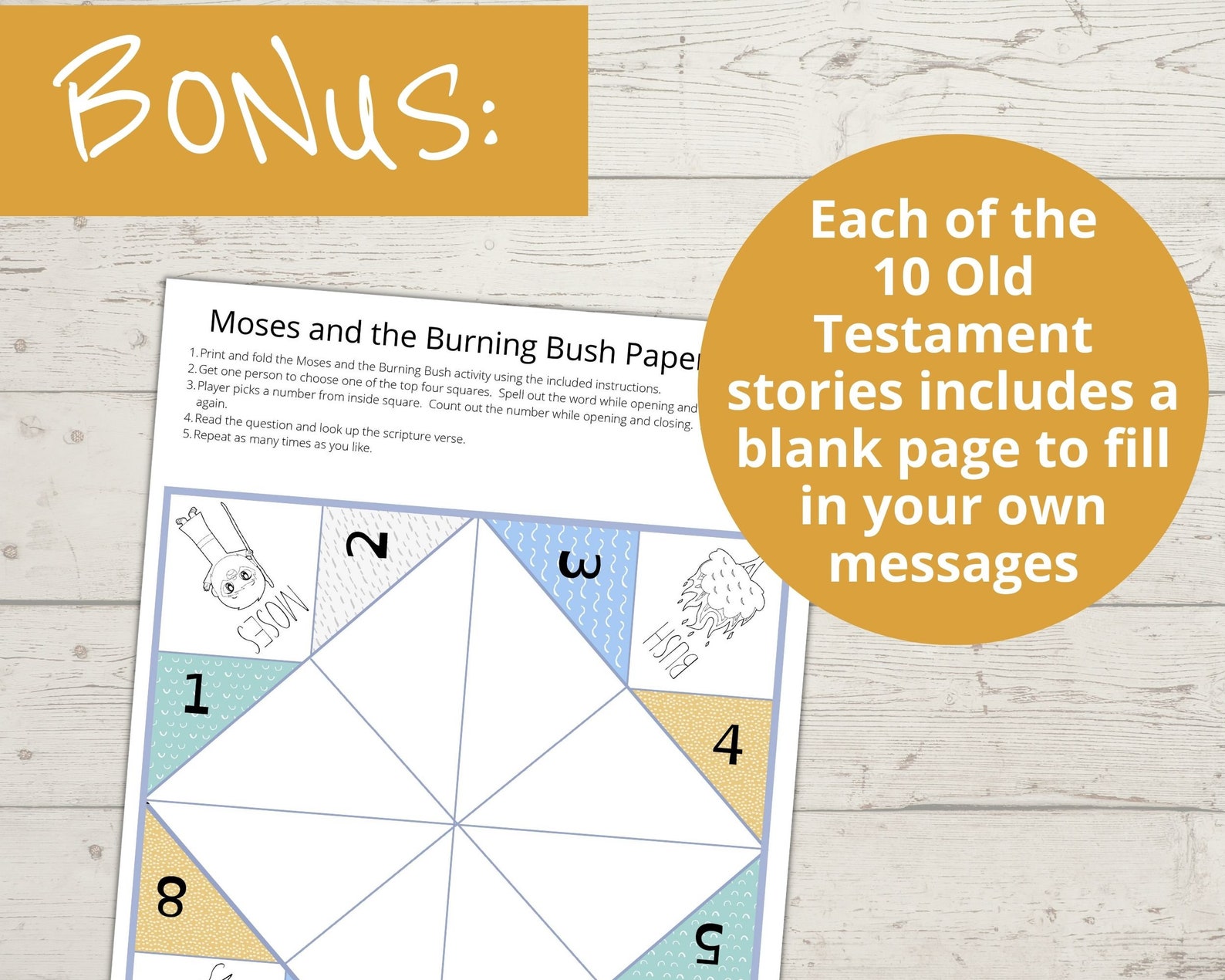 Sunday School Activities, Bible Story Craft, Fortune Teller Paper ...