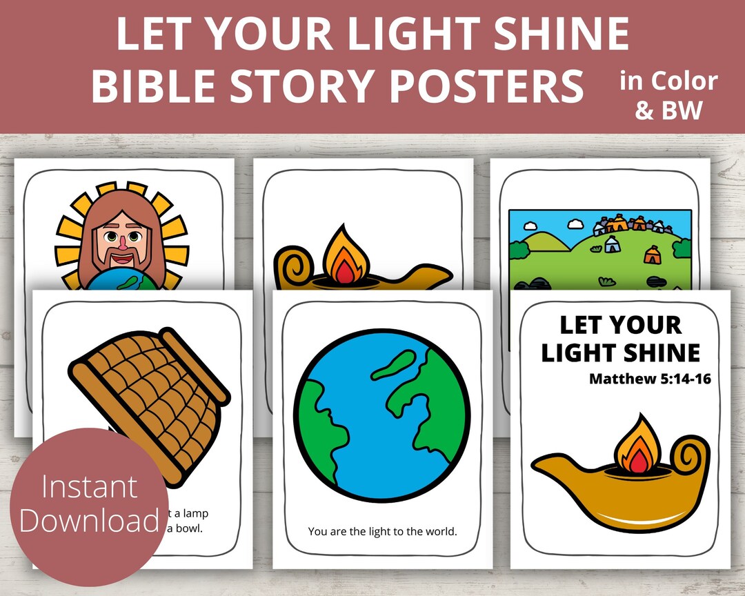 Let Your Light Shine Printable Bible Story Poster This - Etsy