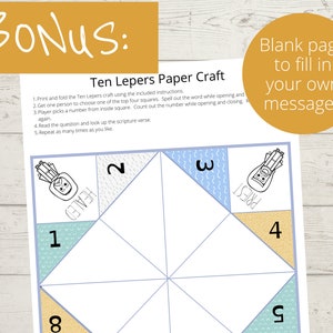 Ten Lepers, Sunday School Crafts, Bible Story Activity, Jesus Heals ...