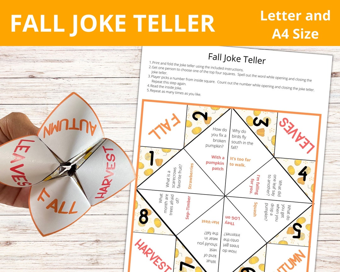Fall Joke Teller Fall Fortune Teller Cootie Catcher School - Etsy