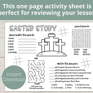 Holy Week Activities for Kids, Bible Activity, the Easter Story, Church ...