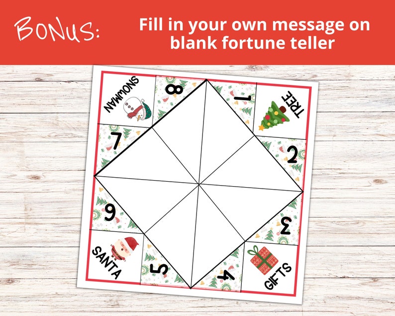 Christmas Joke Teller, Fortune Teller, Cootie Catcher, Christmas Day ...