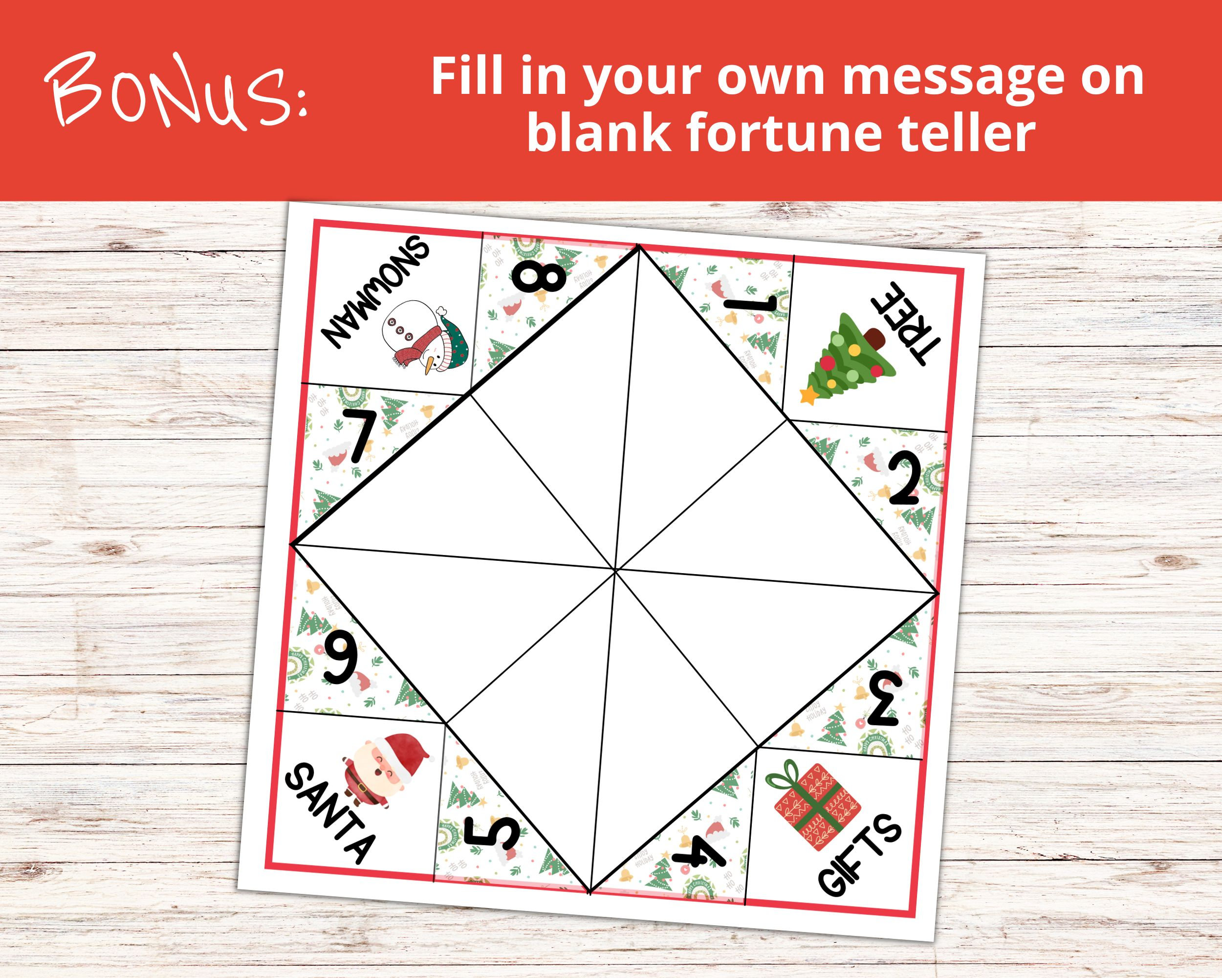 Christmas Joke Teller, Fortune Teller, Cootie Catcher, Christmas Day ...