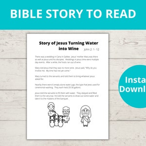 Jesus Turns Water Into Wine Bible Story Activities, Sunday School Craft ...
