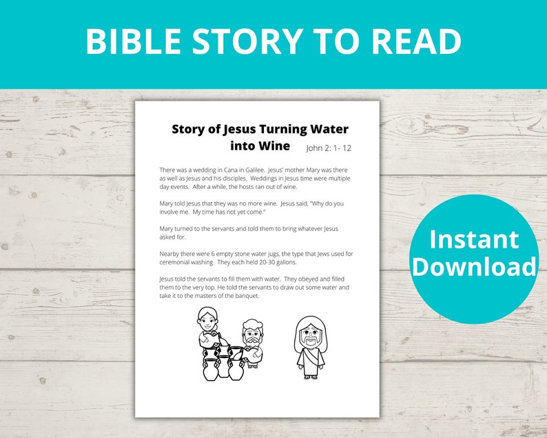 Jesus Turns Water Into Wine Bible Story Activities, Sunday School Craft ...