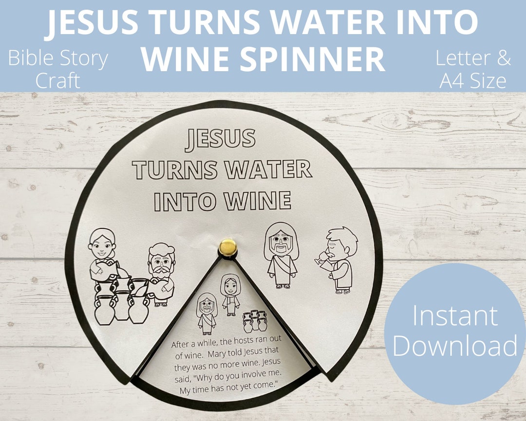 Jesus Turns Water Into Wine Bible Story Sunday School Craft - Etsy