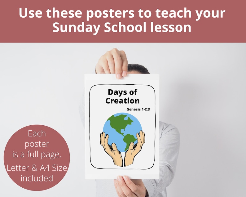 Days of Creation Printable, God Created, Bible Story Poster, Bible ...