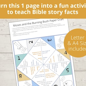 Moses and the Burning Bush Bible Story Activity, Sunday School Craft ...