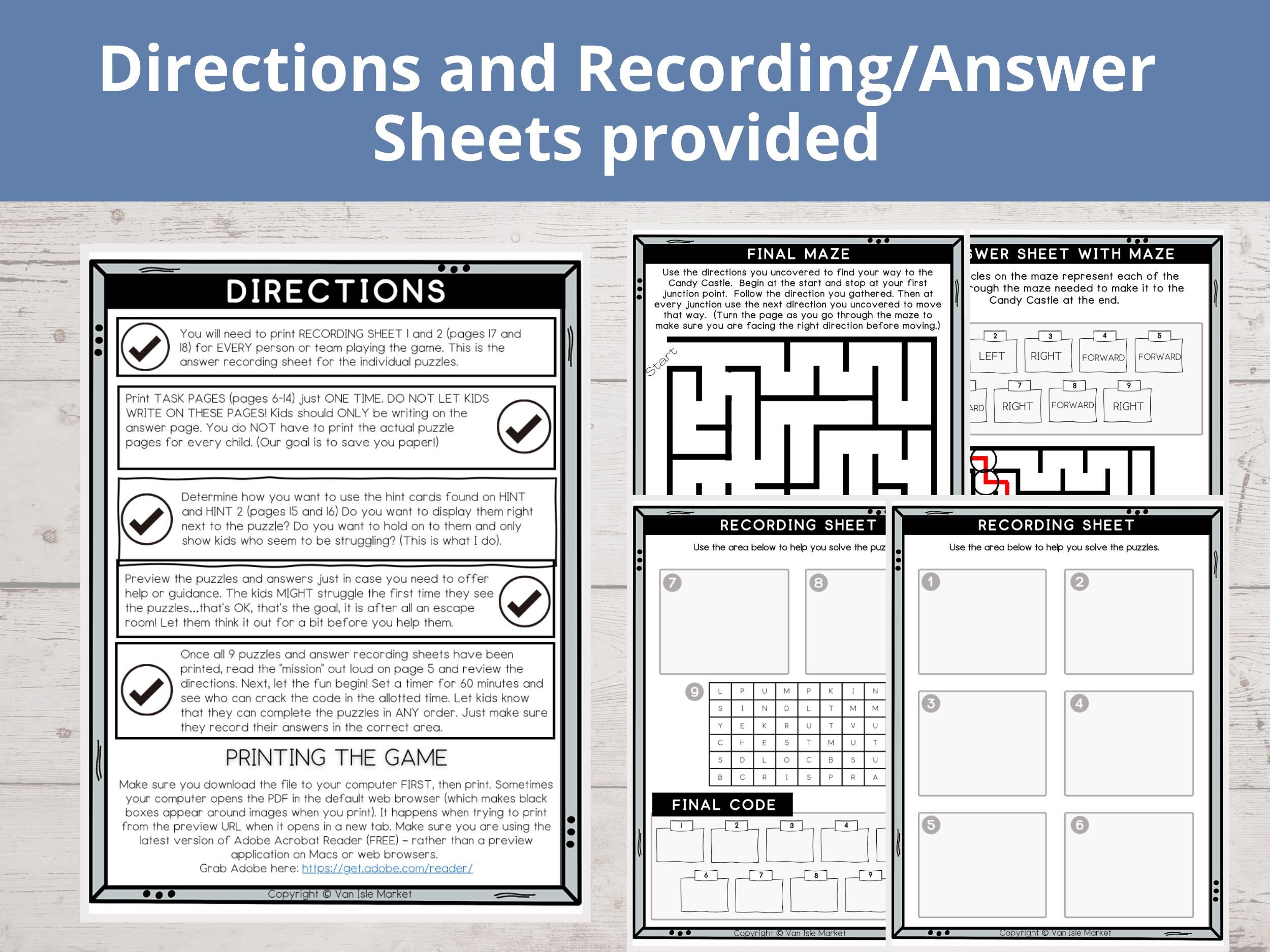 Fall Escape Room for Kids, Escape Room Printable, Thanksgiving Games ...