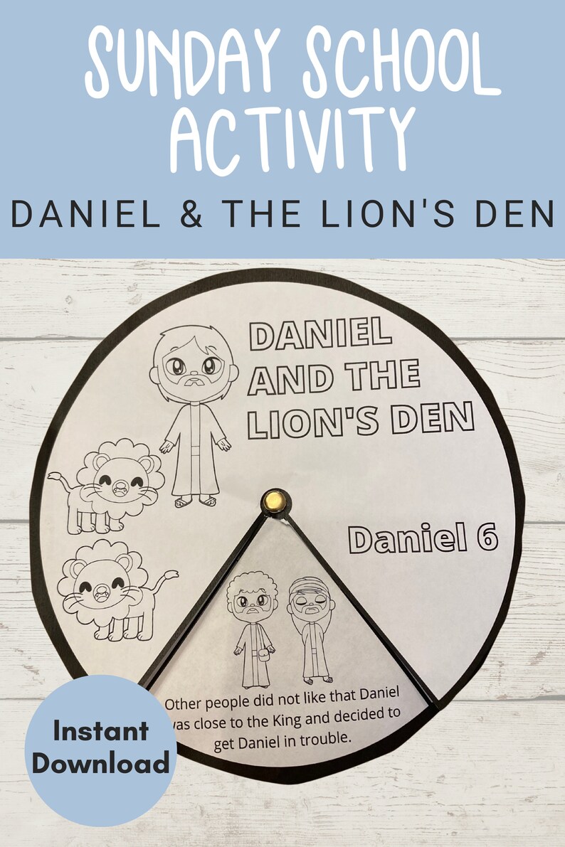 Daniel and the Lions Den Bible Story Sunday School Craft - Etsy Hong Kong