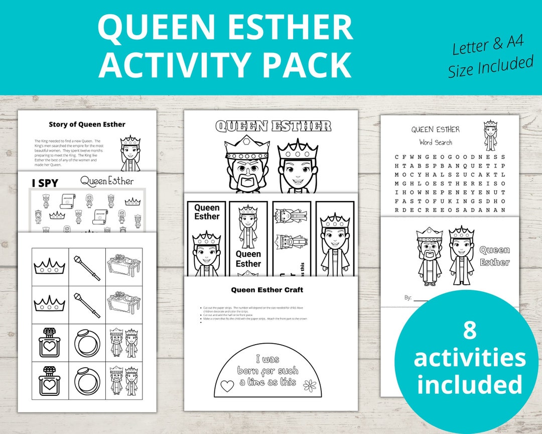 Queen Esther Printable for Such a Time as This Bible Story - Etsy