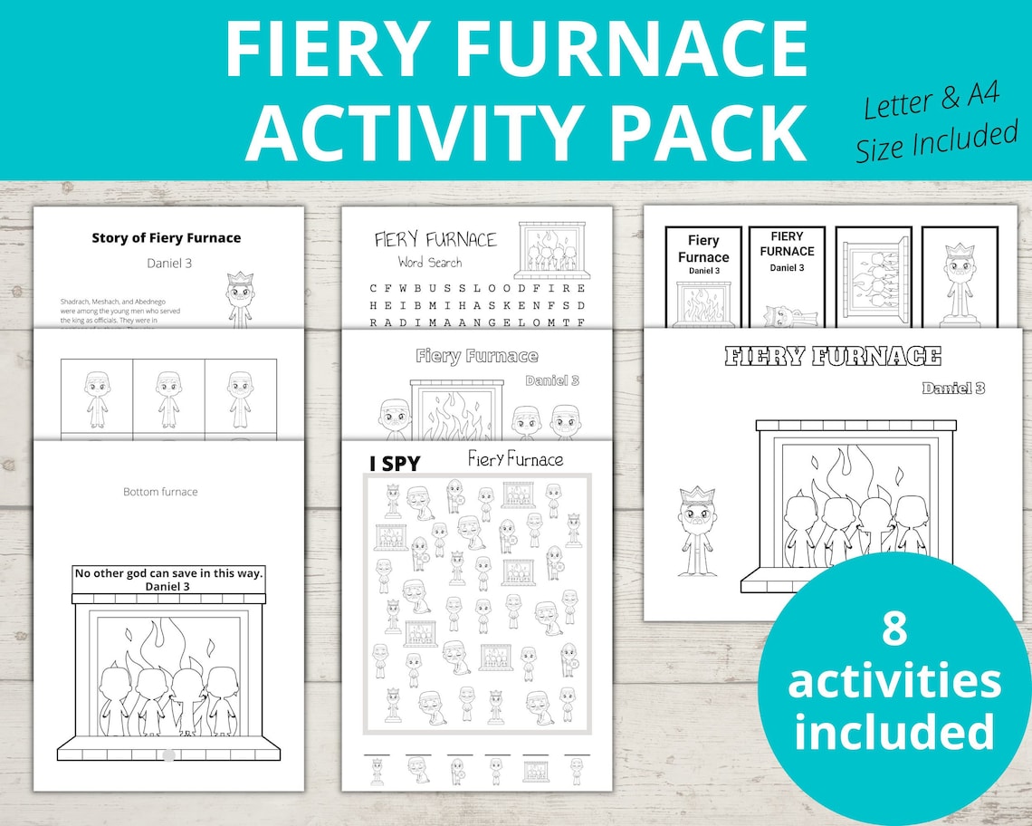 Fiery Furnace Bible Story Activities Sunday School Craft - Etsy