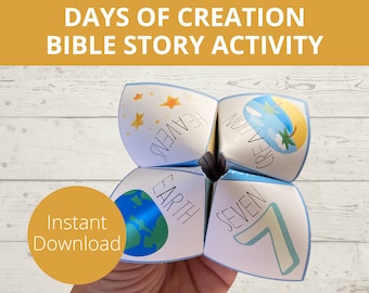 Days of Creation Bible Story Activity, Sunday School Craft, Fortune ...