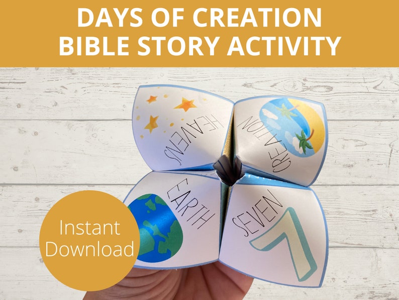 Days of Creation Bible Story Activity, Sunday School Craft, Genesis 1 ...