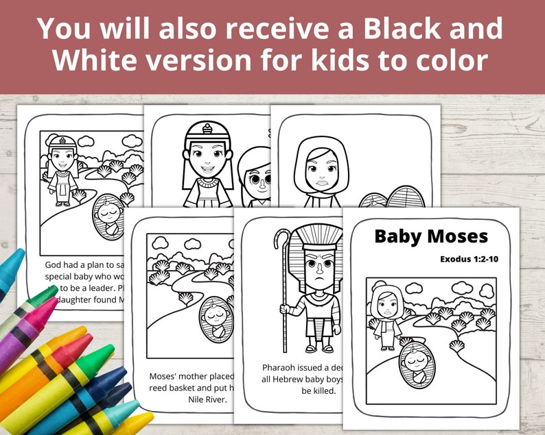 Baby Moses, Moses Bible Lessons, Bible Coloring Pages for Kids, Bible ...