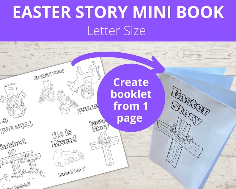 Easter Story Activity for Kids Easter Mini Book Sunday - Etsy