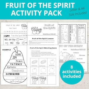Fruit of the Spirit Activity Pack, Printable Bible Story Activities ...