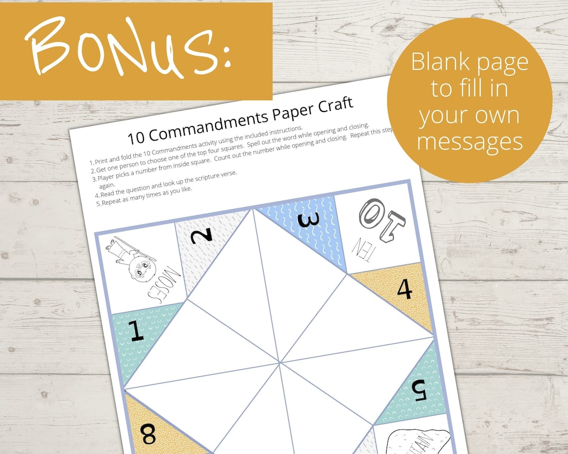 10 Commandments Bible Story Activity Sunday School Craft - Etsy