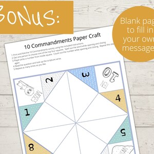 10 Commandments Bible Story Activity, Sunday School Craft, Printable ...