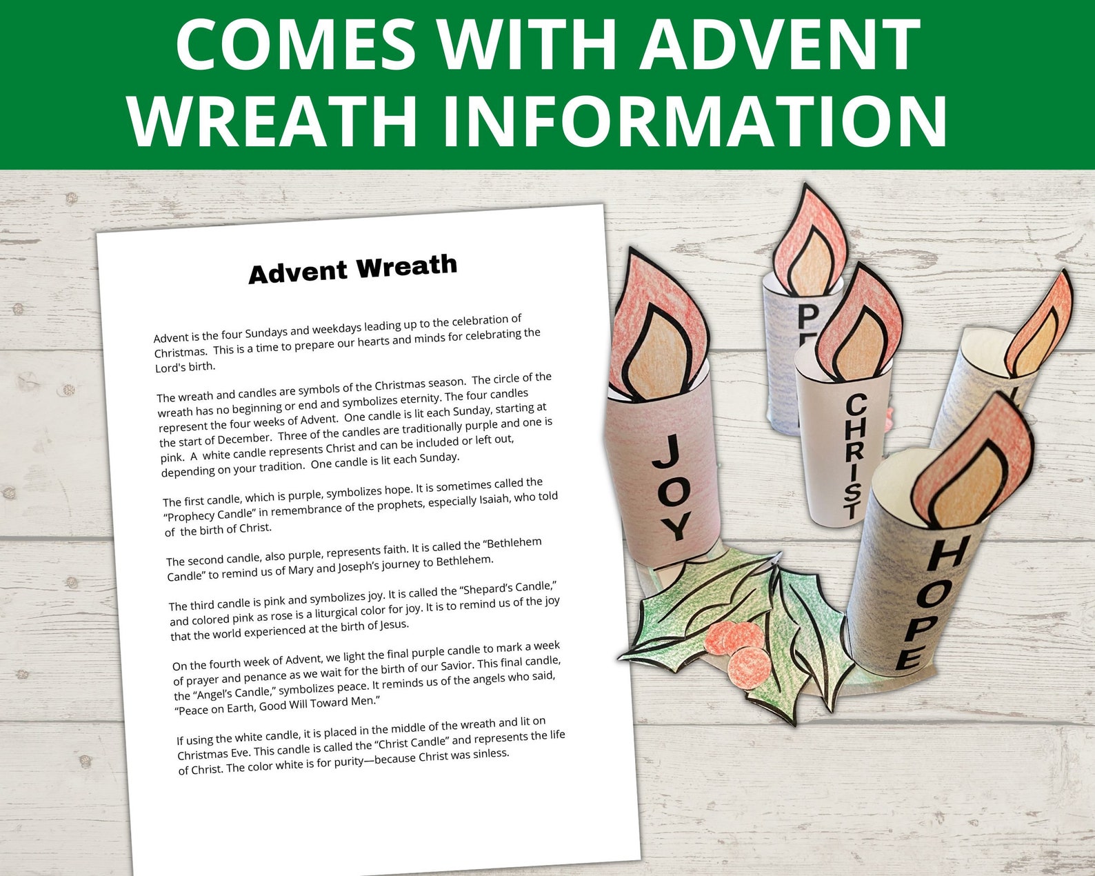 Christmas Advent Wreath, Paper Advent Activities, Catholic Advent ...
