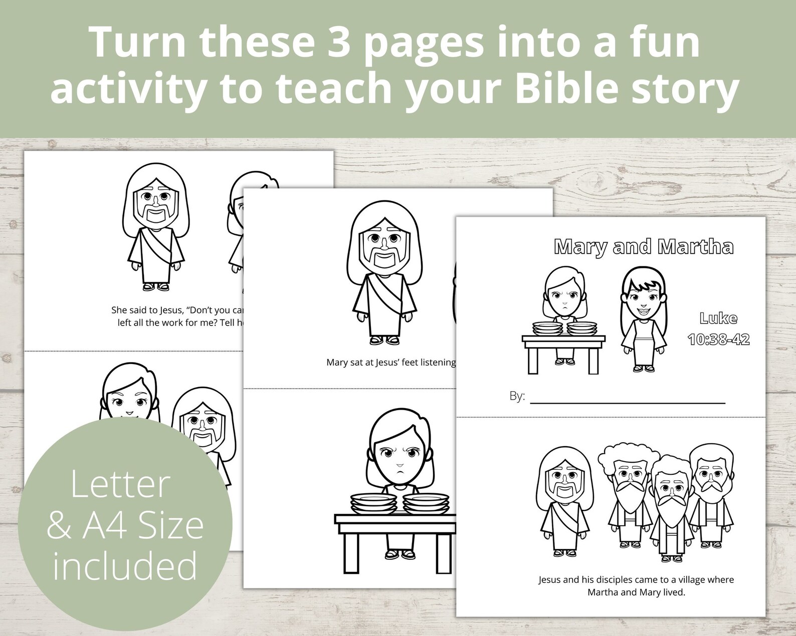 Mary and Martha, Martha and Mary Jesus, Preschool Bible Activities ...
