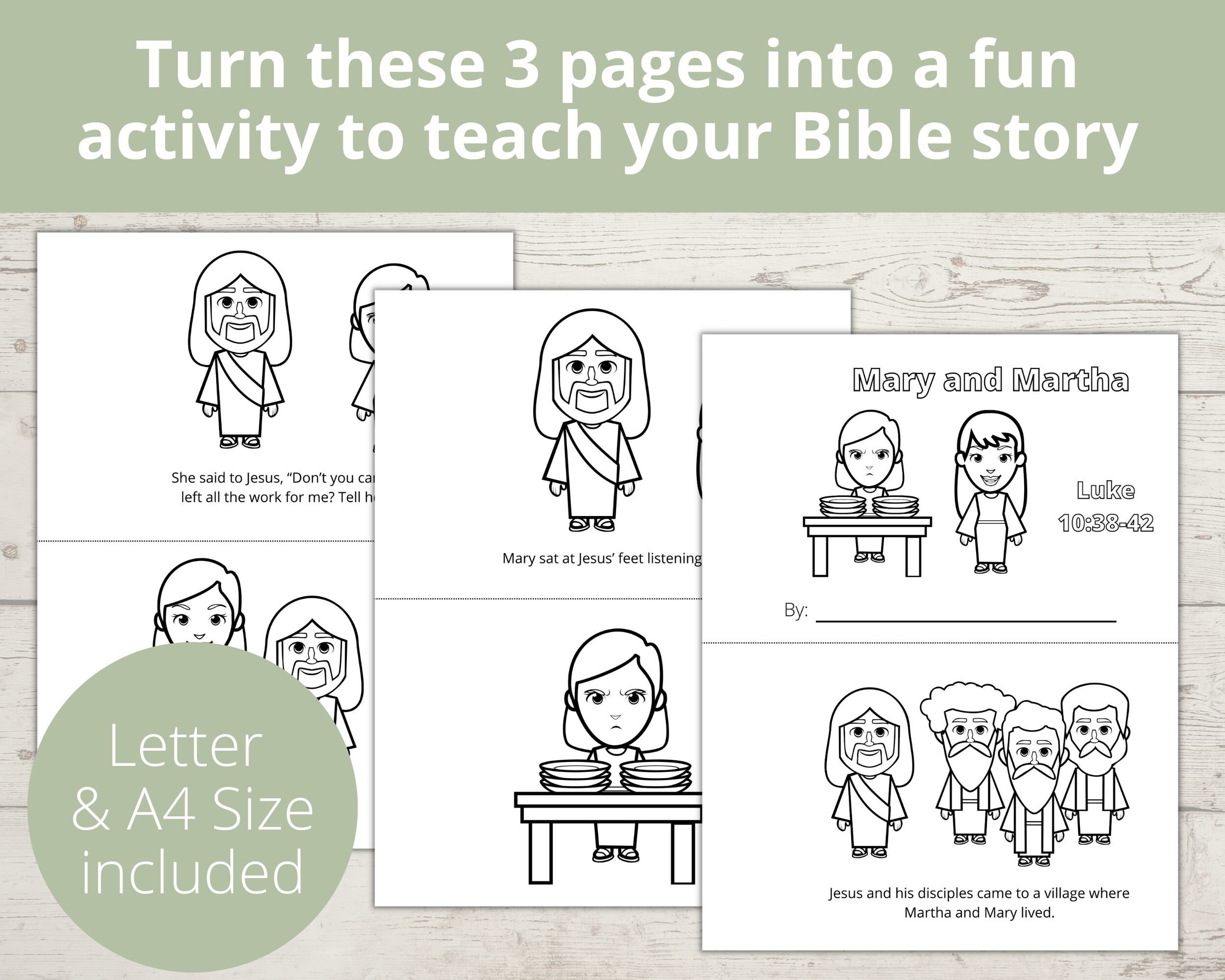 Mary and Martha, Martha and Mary Jesus, Preschool Bible Activities ...