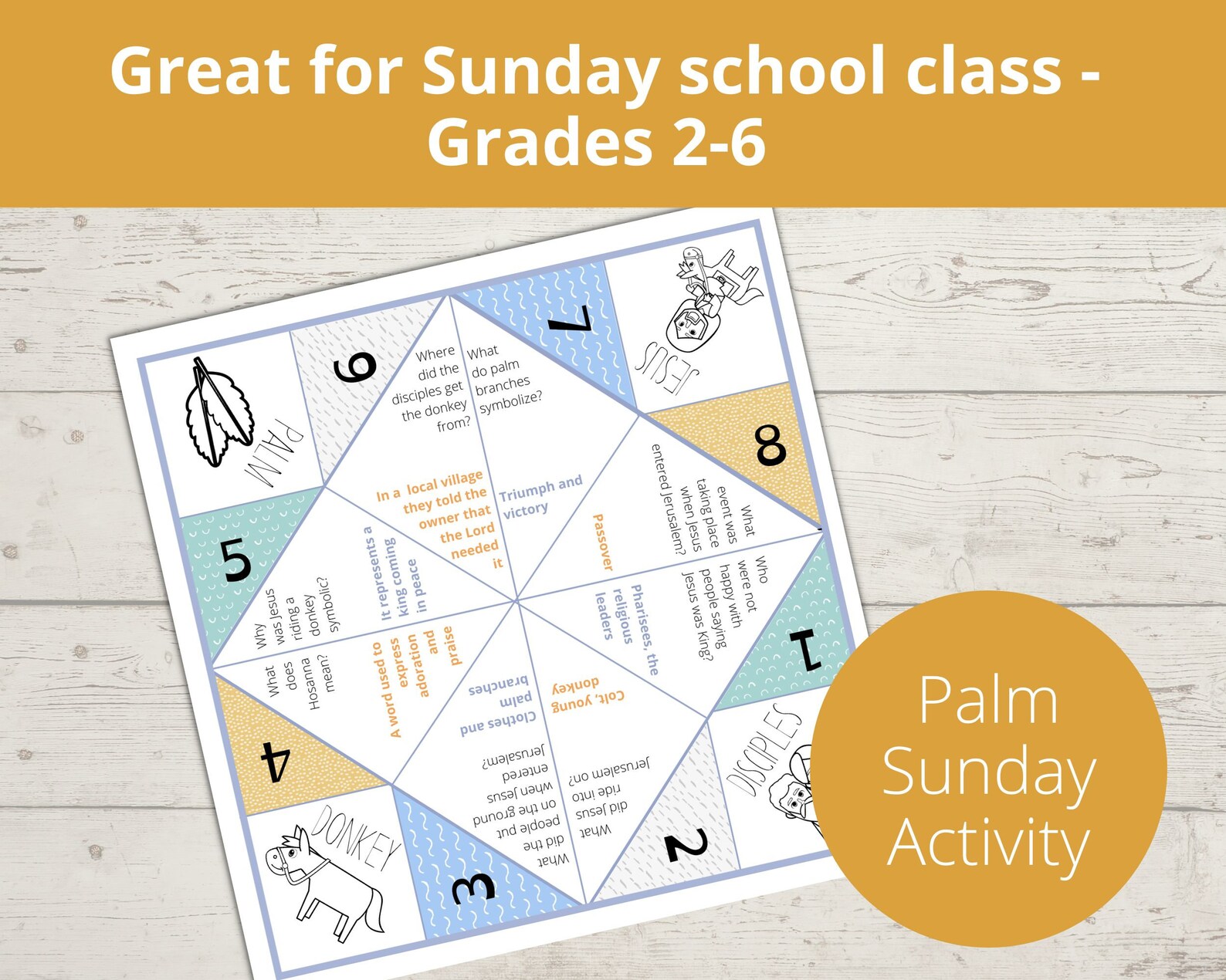 Palm Sunday Craft, Jesus Triumphant Entry to Jerusalem Bible Story ...
