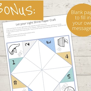 Let Your Light Shine, This Little Light of Mine, Cootie Catcher, Bible ...