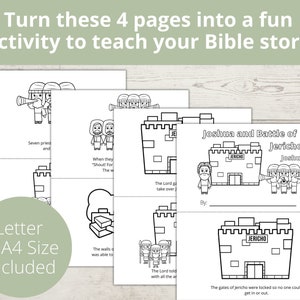 Joshua and Battle of Jericho, Half Page Printable, Sunday School Craft ...