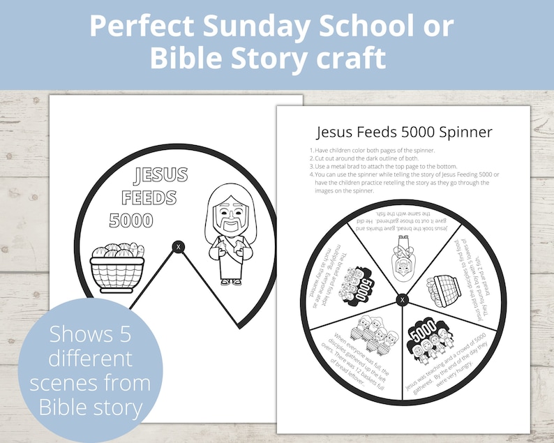 Jesus Feeds 5000 Craft, Loaves and Fishes, Bible Activities for Kids ...