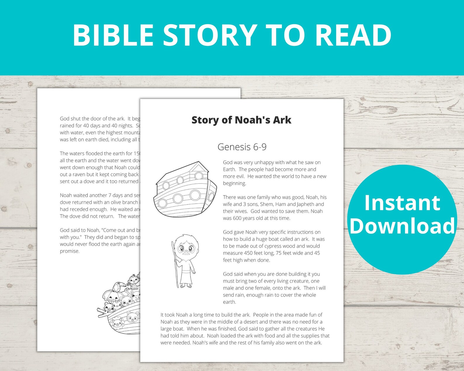 Noahs Ark Craft, Noah's Ark Bible Story Activities, Sunday School Craft ...