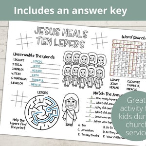 Ten Lepers, Jesus Heals, Sunday School Activities, Miracles of Jesus ...