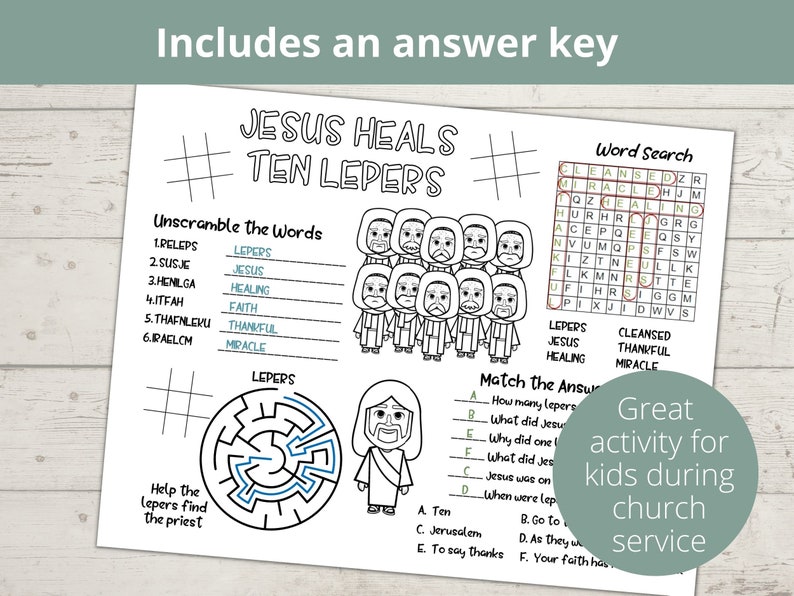 Ten Lepers, Jesus Heals, Sunday School Activities, Miracles of Jesus ...