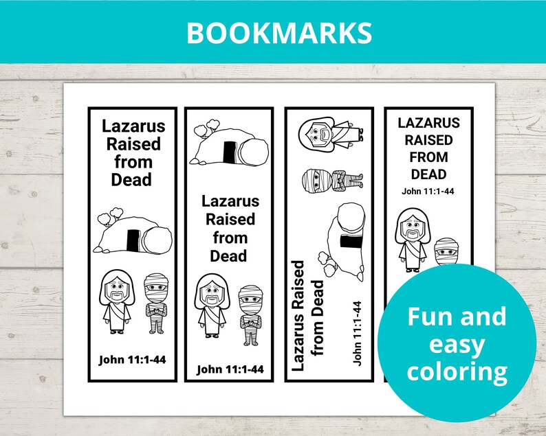 Jesus Raises Lazarus From the Dead Bible Story Activities - Etsy