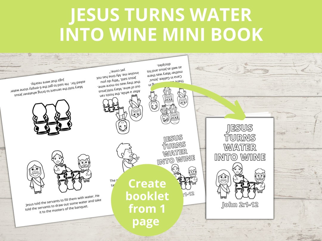 Jesus Turns Water Into Wine Printable Craft, Sunday School Craft ...