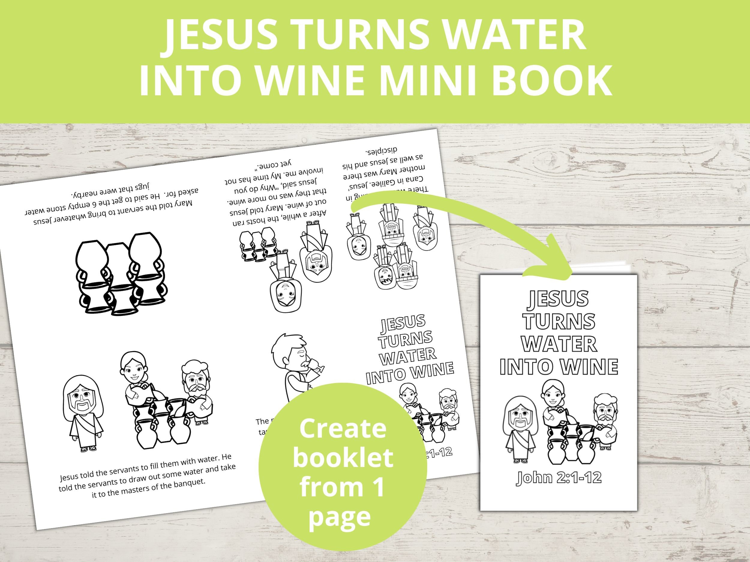 Jesus Turns Water Into Wine Printable Craft, Sunday School Craft ...