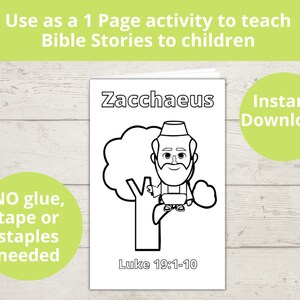 Zacchaeus Craft, Preschool Bible, Homeschool Bible Worksheets, Bible ...