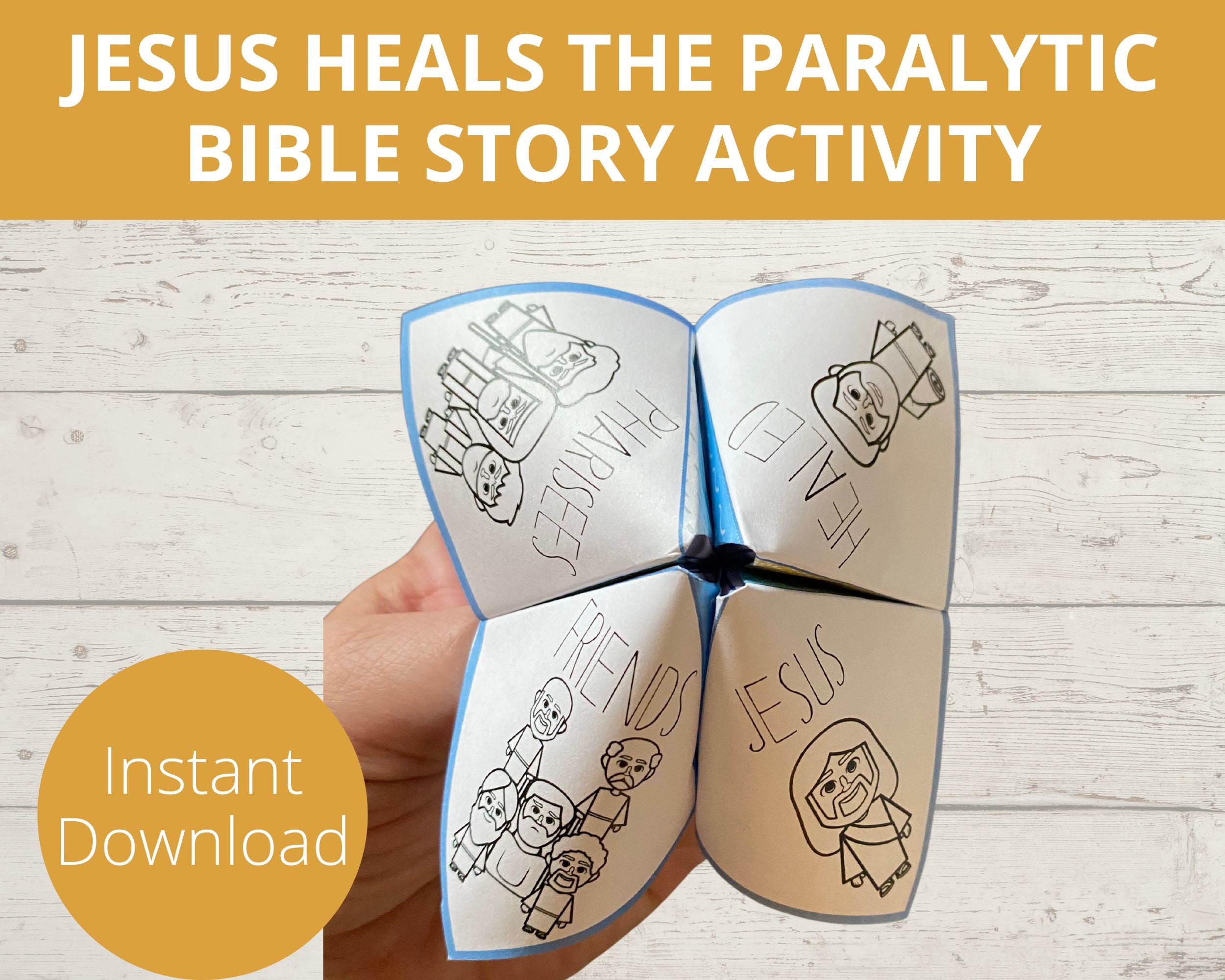 Jesus Heals a Paralyzed Man Bible Story Activity Sunday - Etsy UK