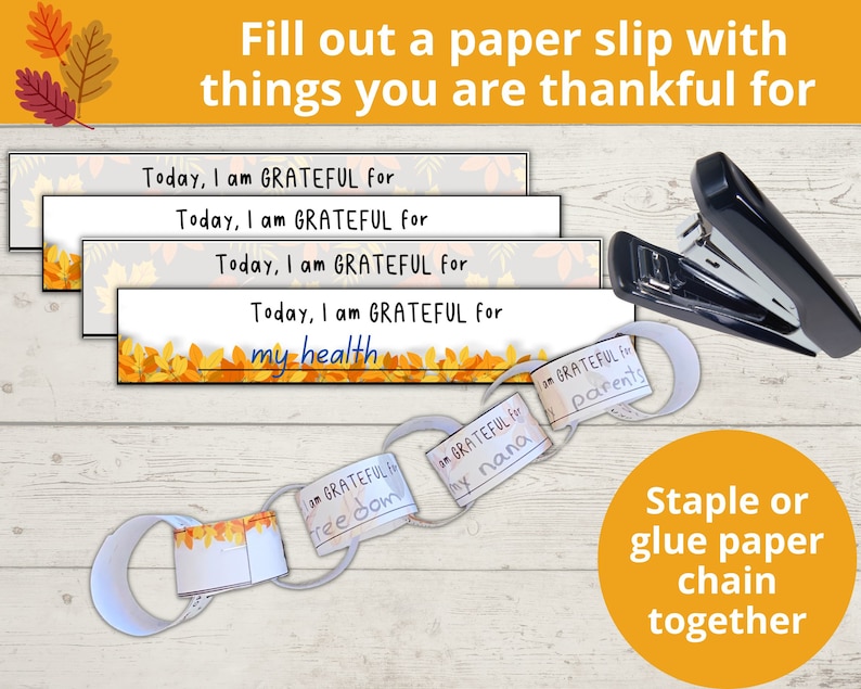 Thanksgiving Gratitude Paper Chain I Am Thankful For Fall - Etsy