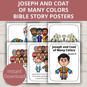 Joseph Coat of Many Colors, Bible Story Poster, Morning Basket, Church ...