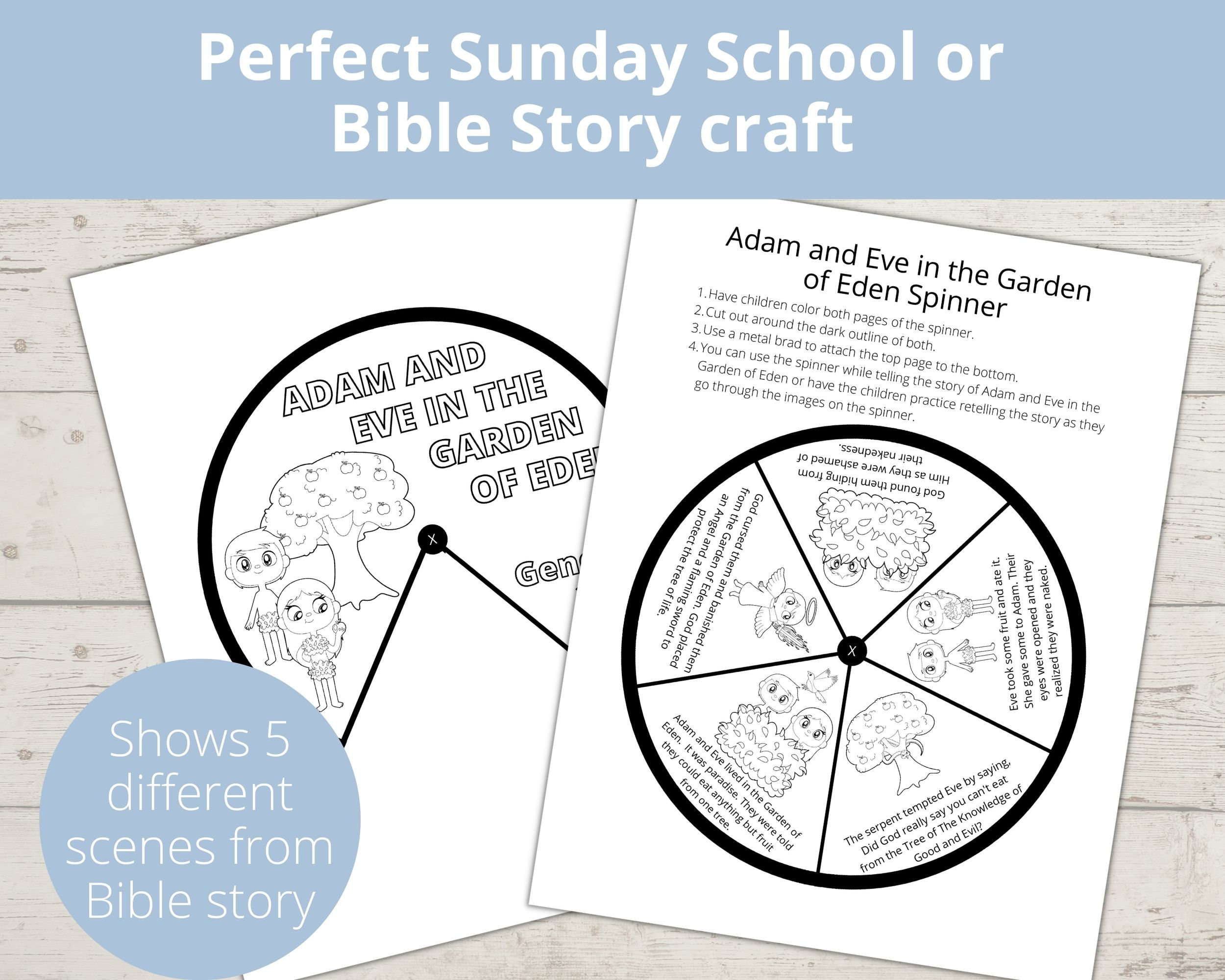 Adam and Eve Sunday School Craft, Bible Story Activities for Kids ...