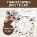 Thanksgiving Joke Cards, Thanksgiving Joke Teller, Fortune Teller ...