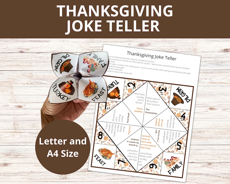 Thanksgiving Joke Cards, Thanksgiving Joke Teller, Fortune Teller ...