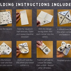 Math Flash Cards Math Fortune Teller Times Table - Etsy